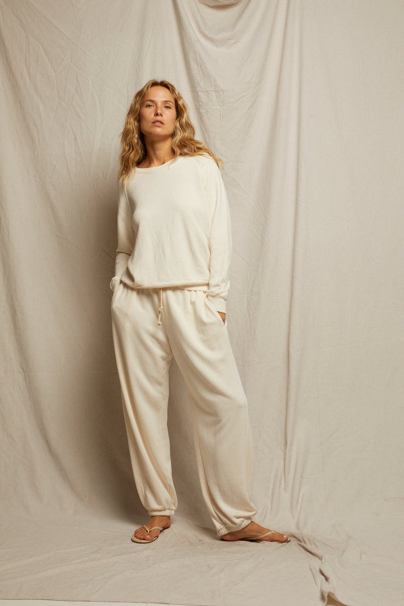PerfectWhiteTee - Drifter Beach Terry Sweatpant - Bright Ivory – Jones & Daughters