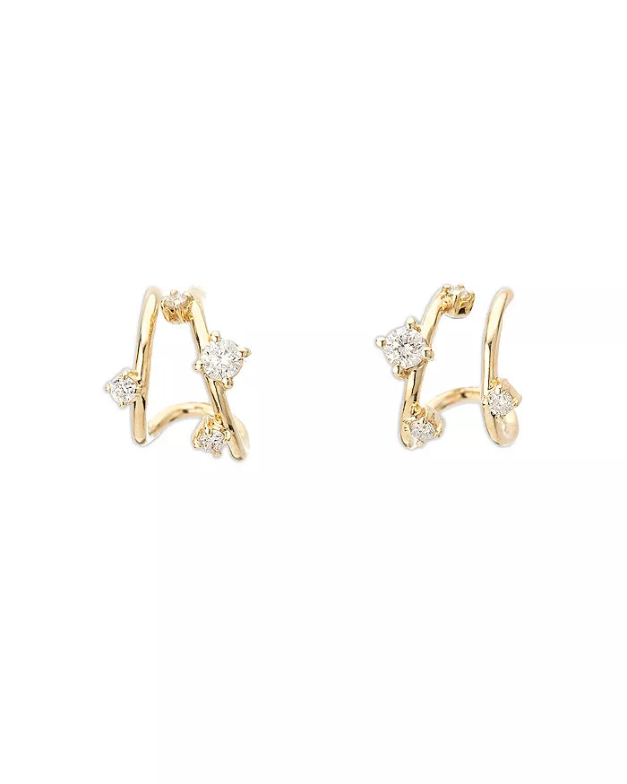 Adina Reyter - Diamond Double J Hoops – Jones & Daughters