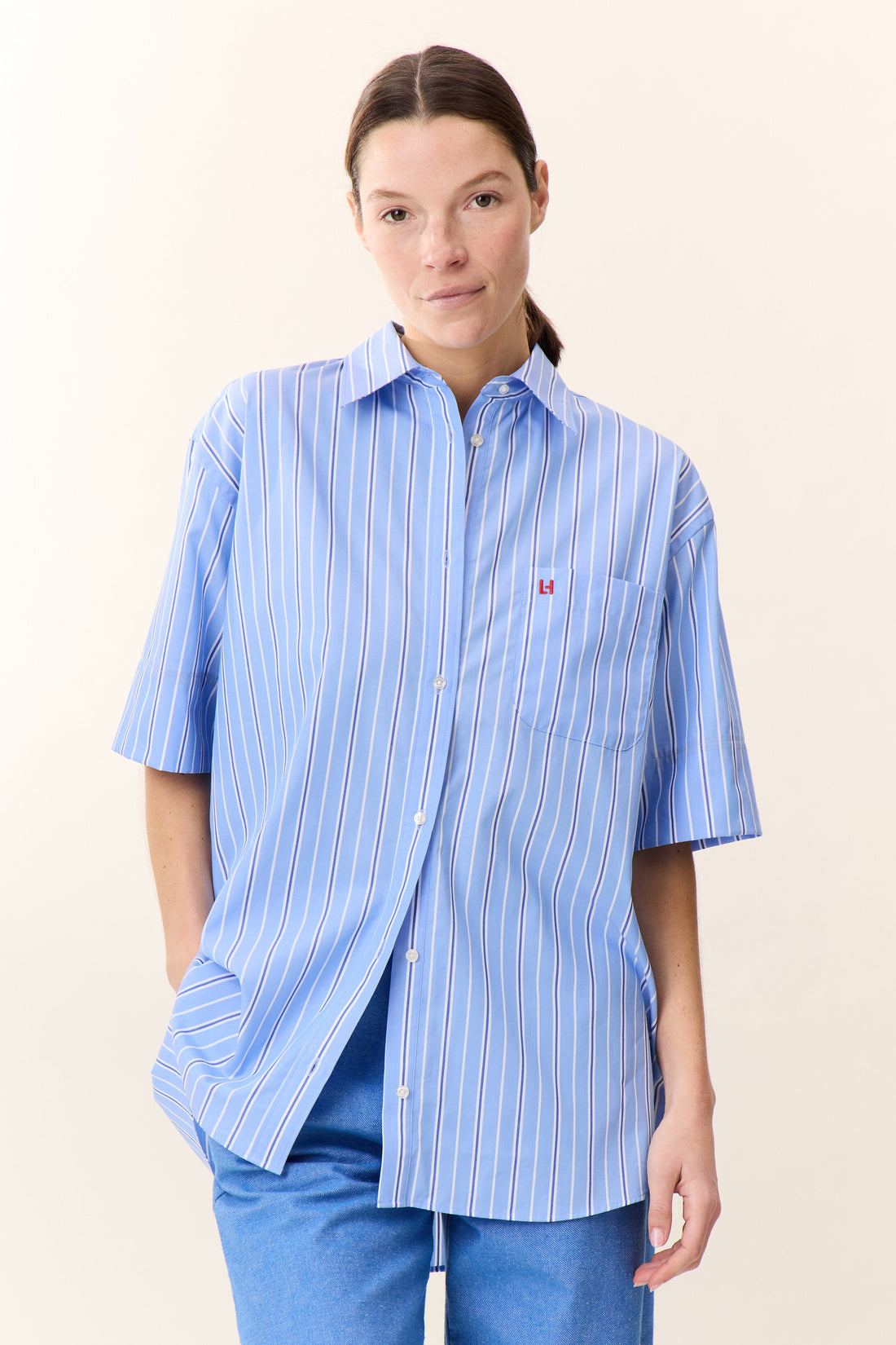 Leon & Harper - Chemise Clay Stripe - Blue – Jones & Daughters