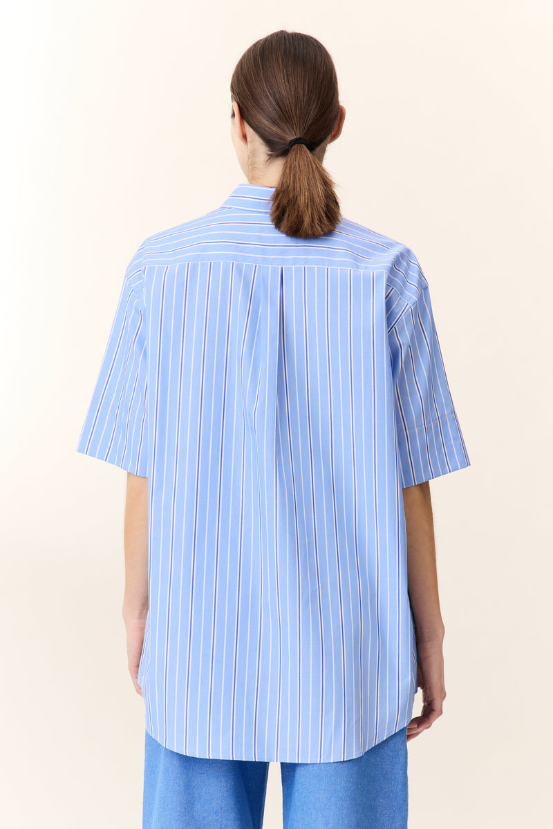 Leon & Harper - Chemise Clay Stripe - Blue – Jones & Daughters