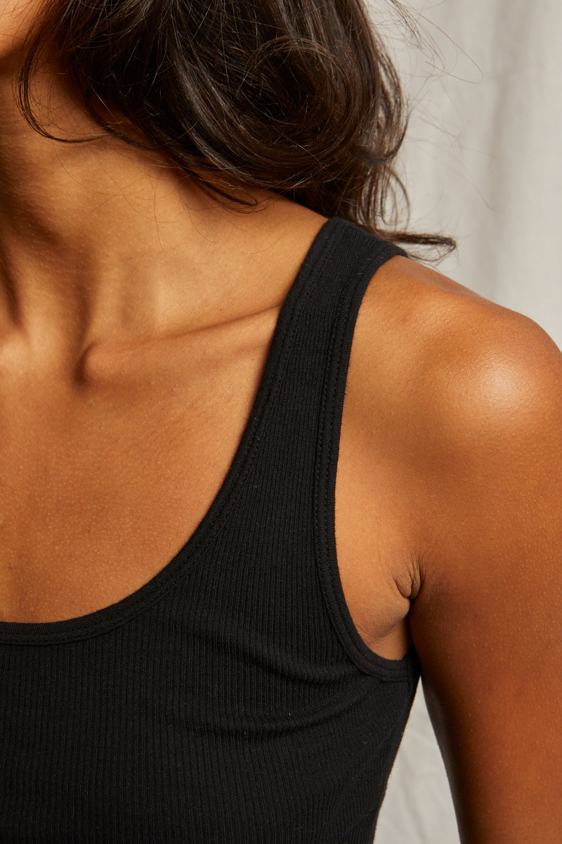 PerfectWhiteTee - Mia Fine Rib Tank - True Black – Jones & Daughters