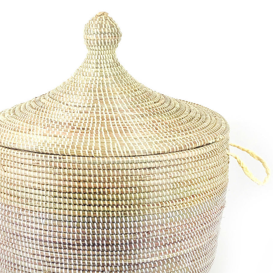 Low Storage Two-Tone Basket - Natural + White – Jones & Daughters