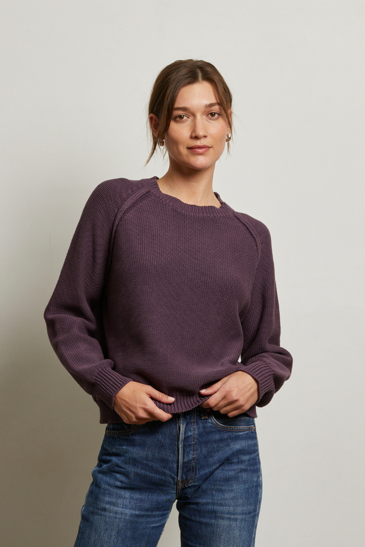 PerfectWhiteTee - Evie Long Sleeve Crew Sweater - Plum – Jones & Daughters
